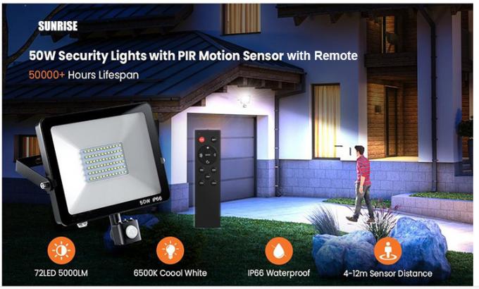 High Lumen Outdoor PIR LED Flood Light 30W Remote Control