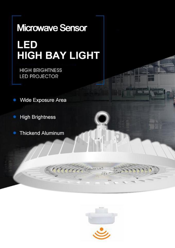 UFO High Bay Dimmable LED Lights 30000lm 200W IK07 Anti Surge Protection