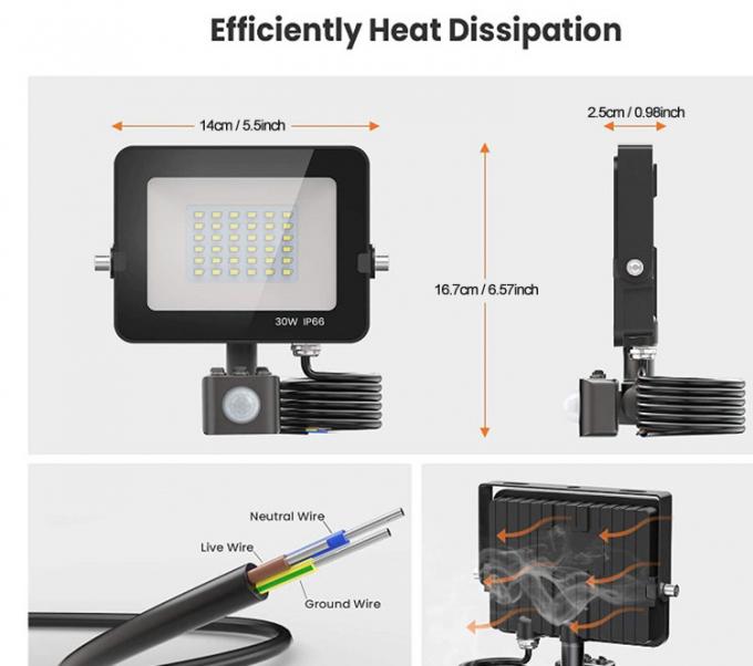 Super Bright Security PIR LED Flood Lights SMD Chips 30W AC220V 110V